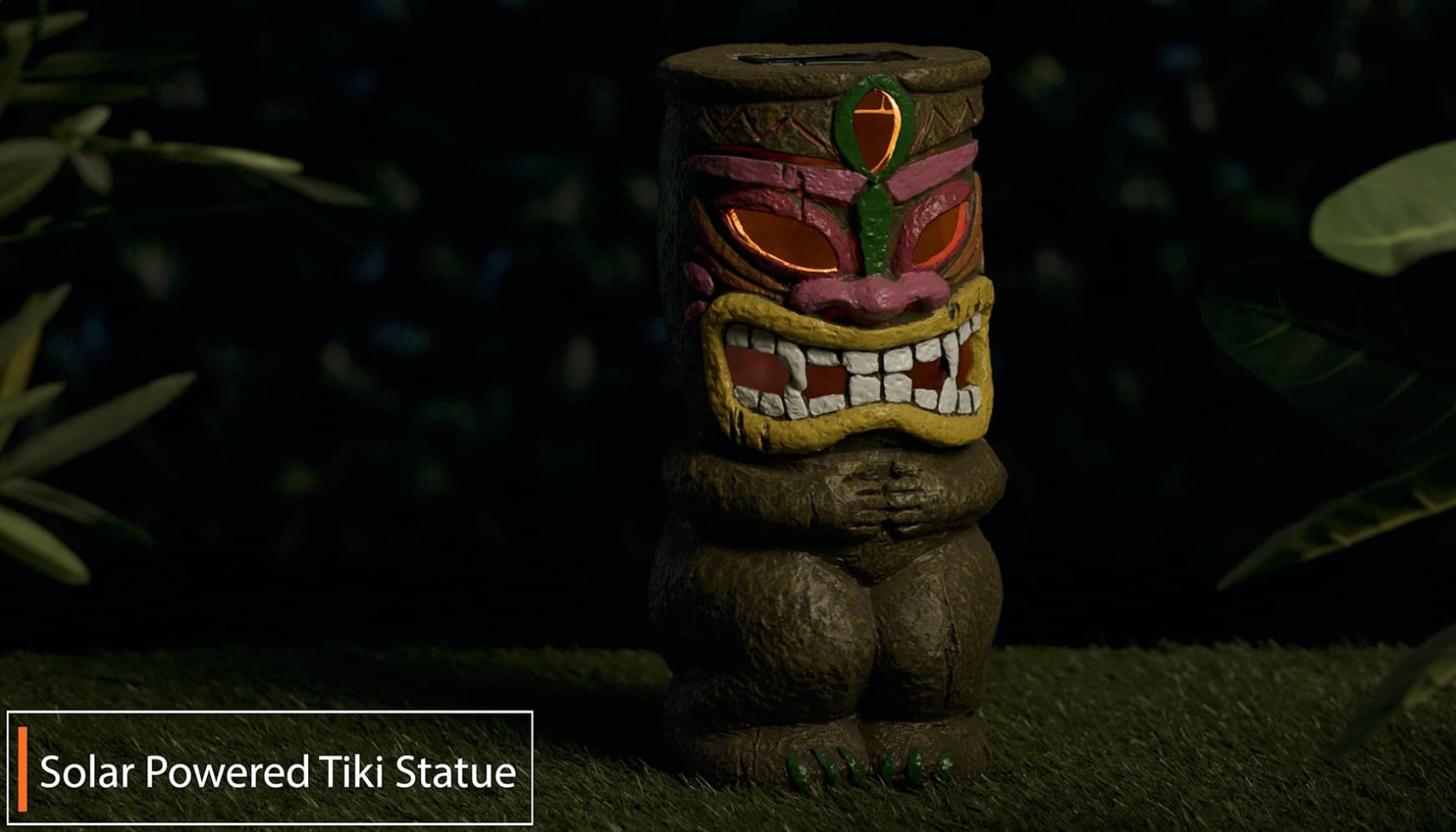 Solar Powered Tiki Statue | Garden Solar Lighting | B&M