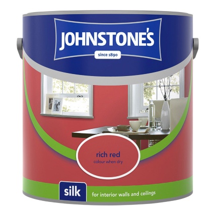 Johnstone's Paint Vinyl Silk Emulsion - Rich Red 2.5L | Painting