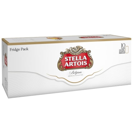 Offer BMStores Stella Artois Lager Cans Fridge Pack 10