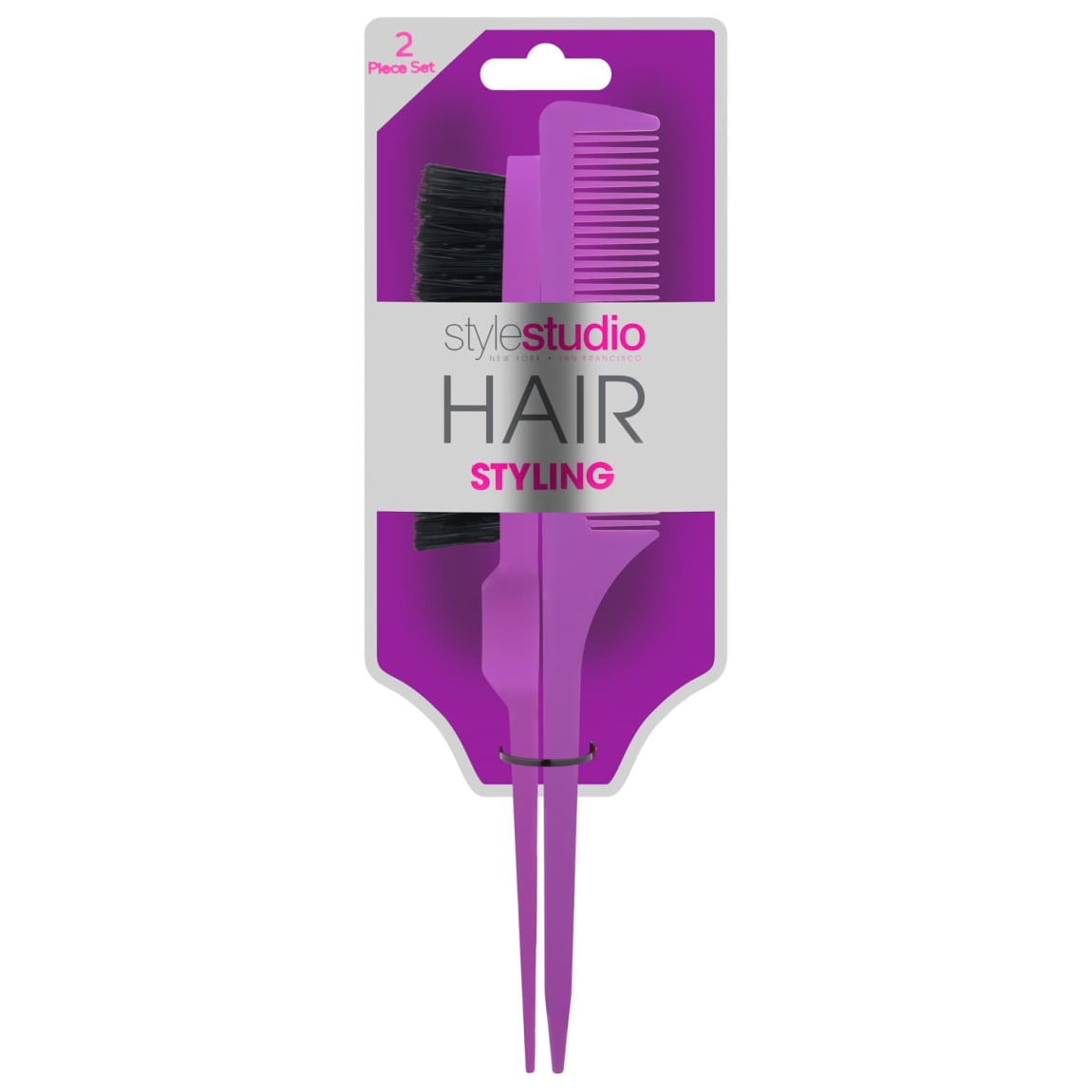Style Studio Styling Back Combing & Pin Tail Comb 2pk | Brush - B&M