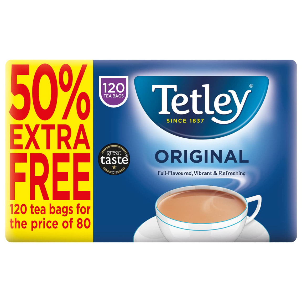 Tetley Original Tea Bags 120pk | Tea, Coffee & Hot Drinks - B&M