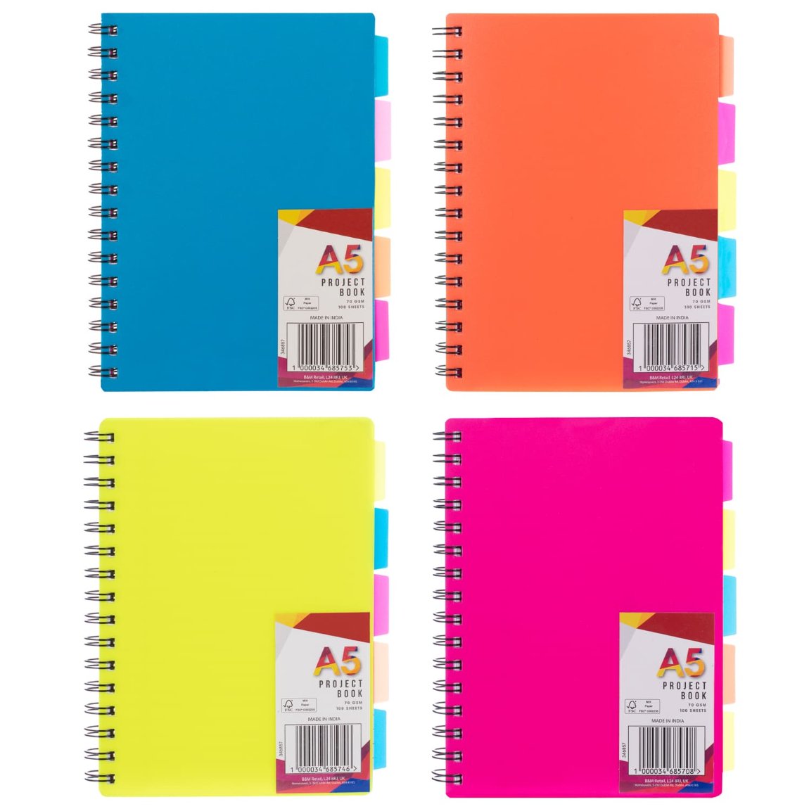 A5 Project Book - Pink | Stationery - B&M