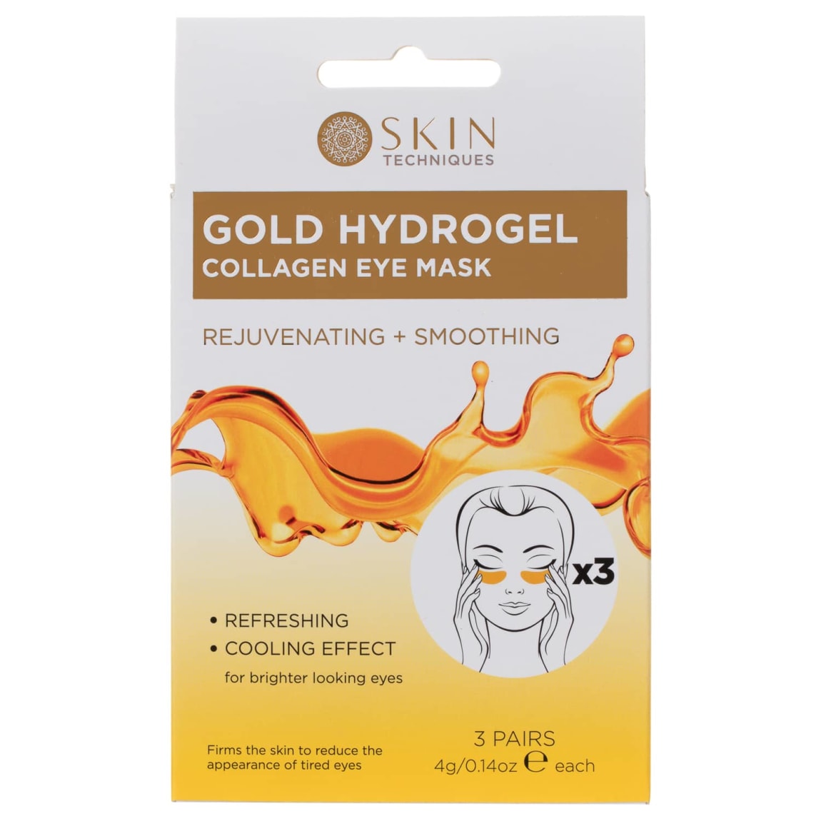 Skin Techniques Gold Hydrogel Collagen Eye Mask | Skincare - B&M