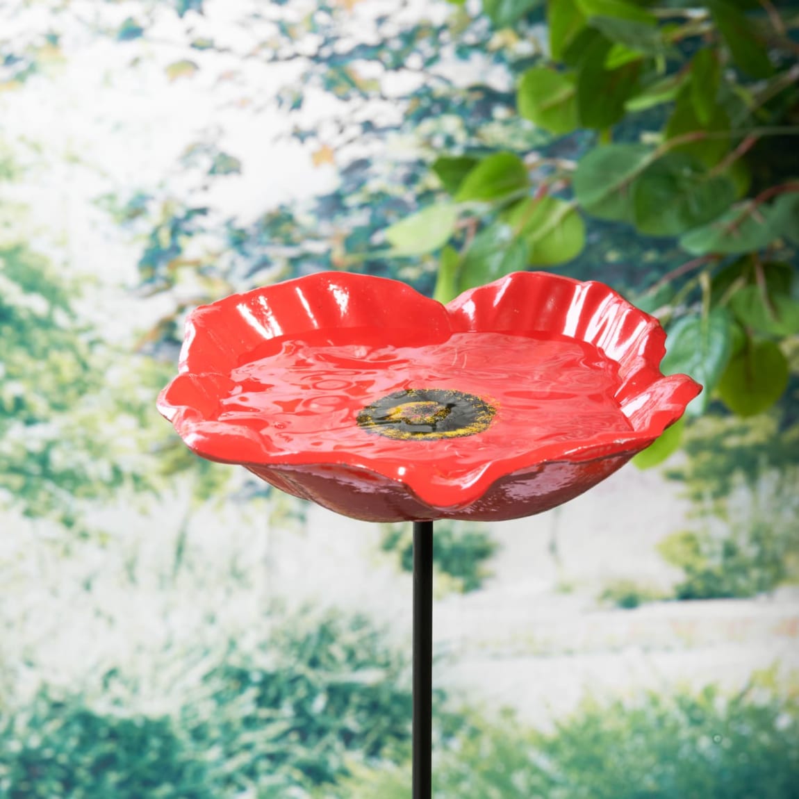 Wilde & Oakes Ground Spike Bird Feeder - Poppy | B&M Stores