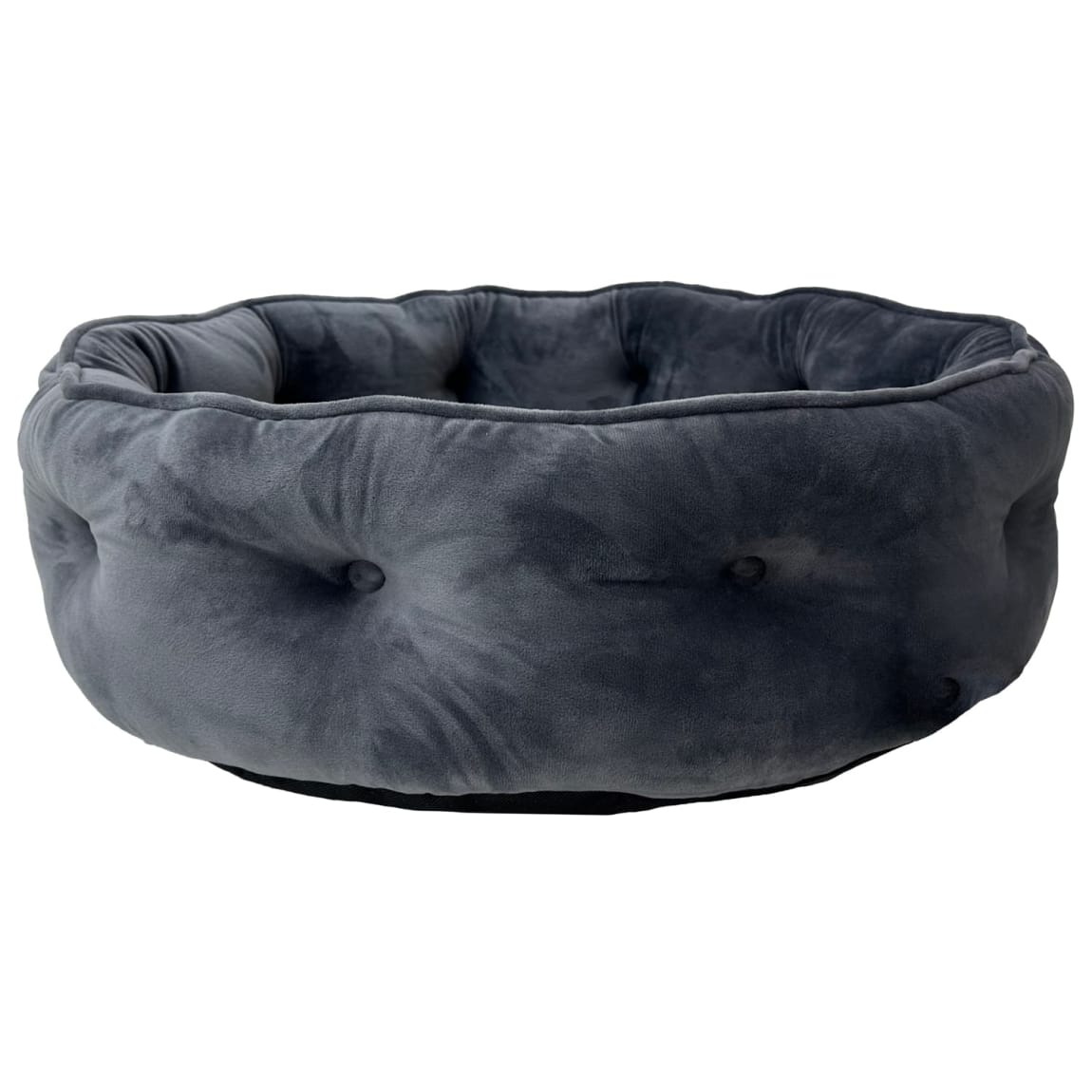 Velvet Chesterfield Pet Bed - Grey | Pet Beds | B&M