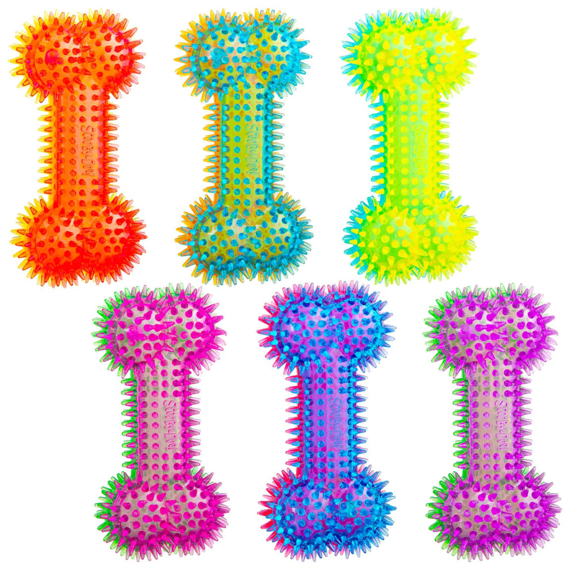 Scooby Doo Flashing Spikey Bone - Yellow/Blue | Dog Toys | B&M