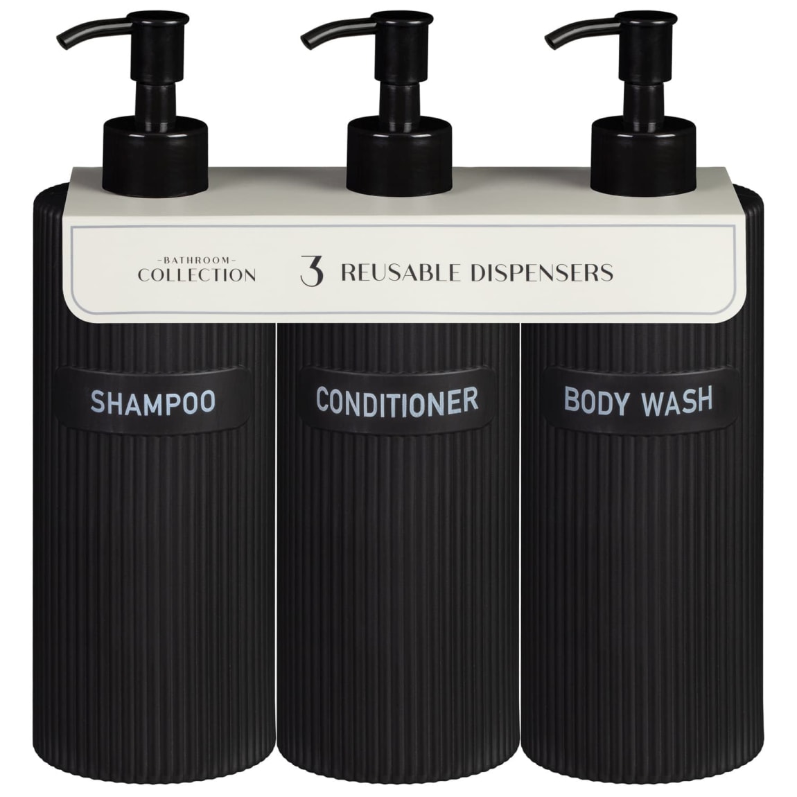 Bathroom Collection Tall Soap Dispensers 3pk - Black | B&M