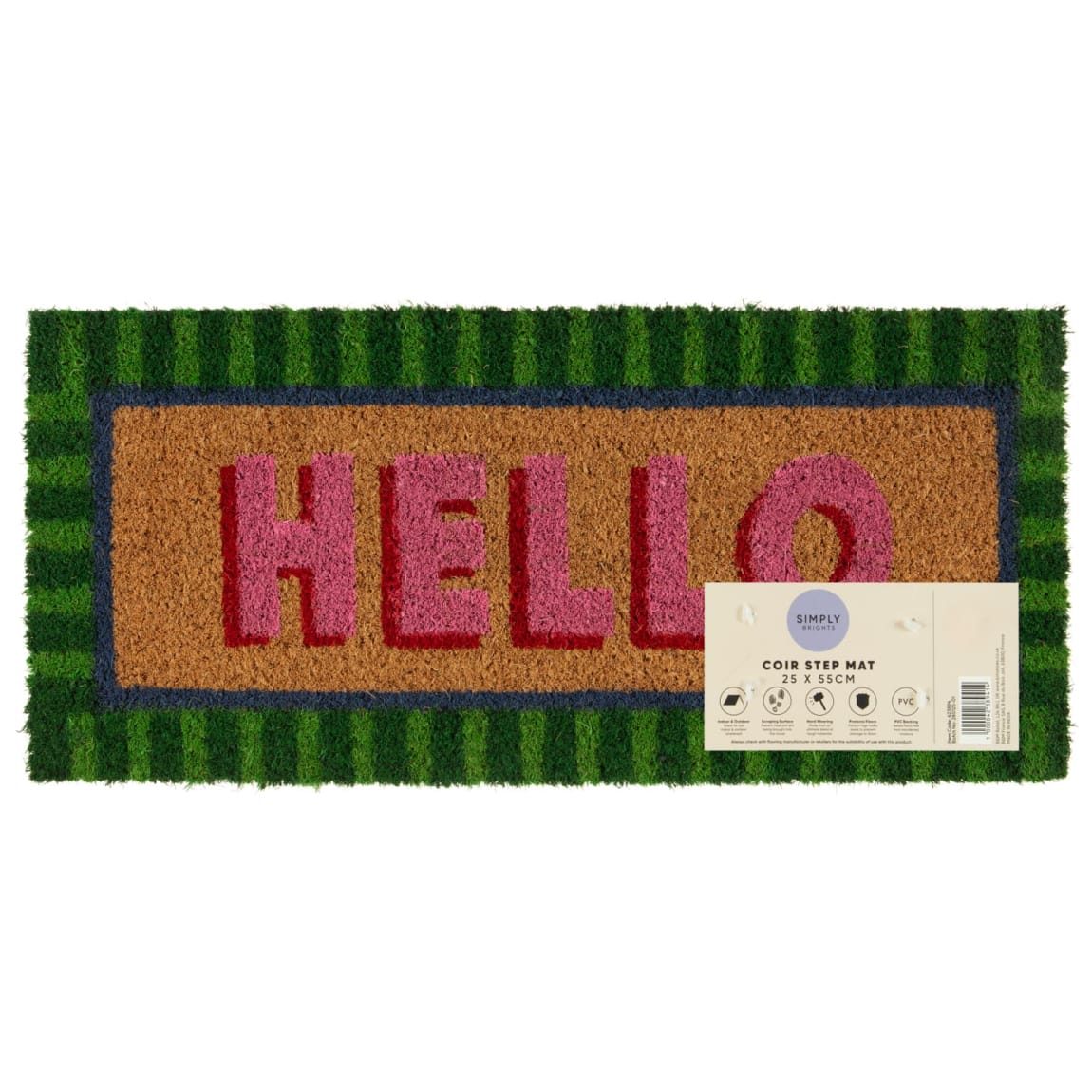 Coir Step Doormat - Hello | Doormats | B&M