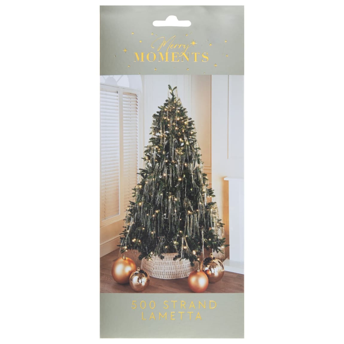 Lametta Tinsel 500 Strands - Gold | Christmas Decorations | B&M