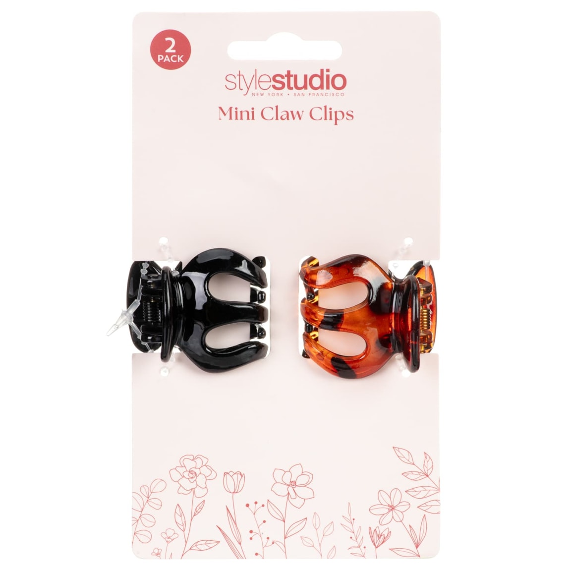 Style Studio Mini Claw Clips 2pk - Tortoiseshell | Hair Care | B&M
