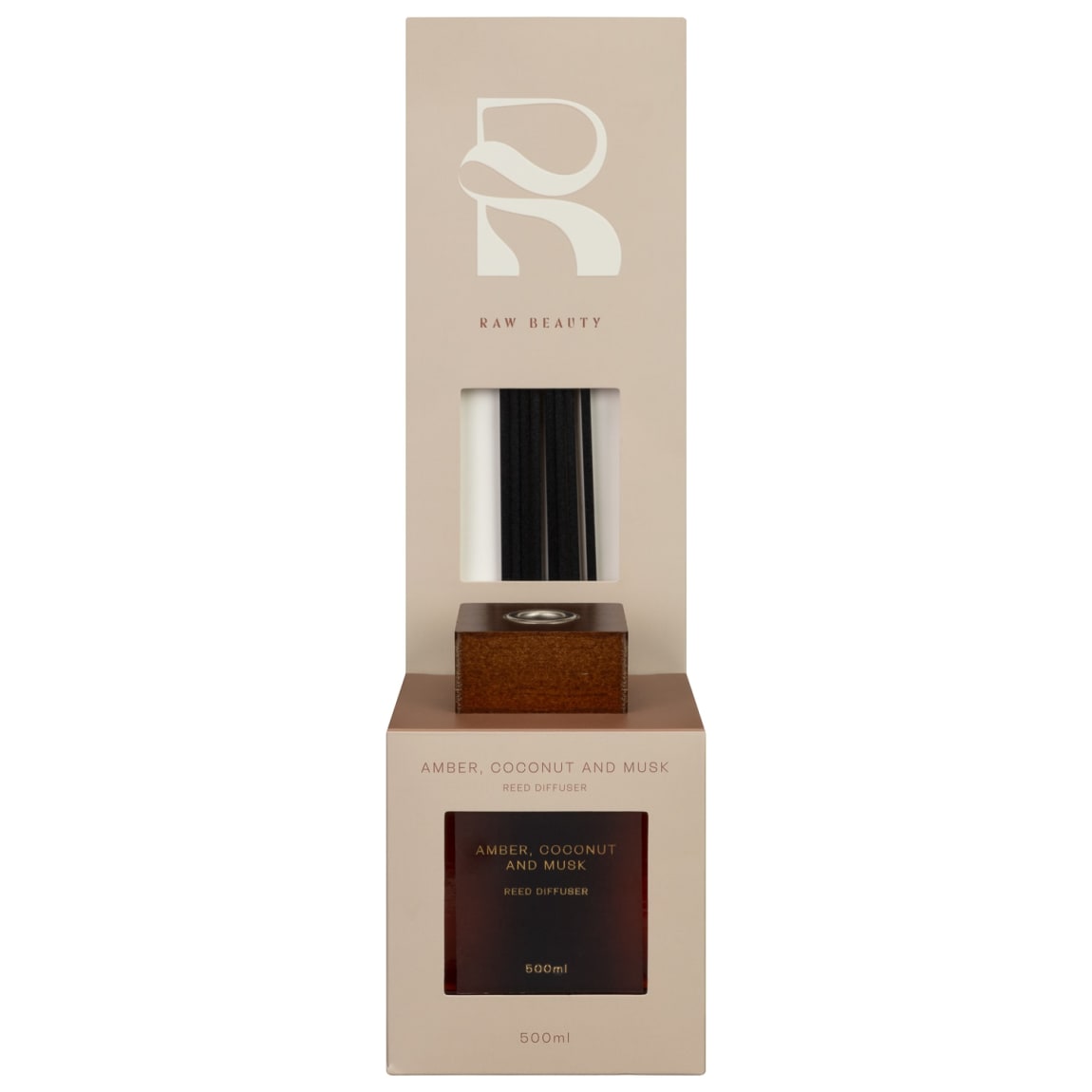 Raw Beauty Glass Reed Diffuser 500ml - Amber | Diffuser | B&M