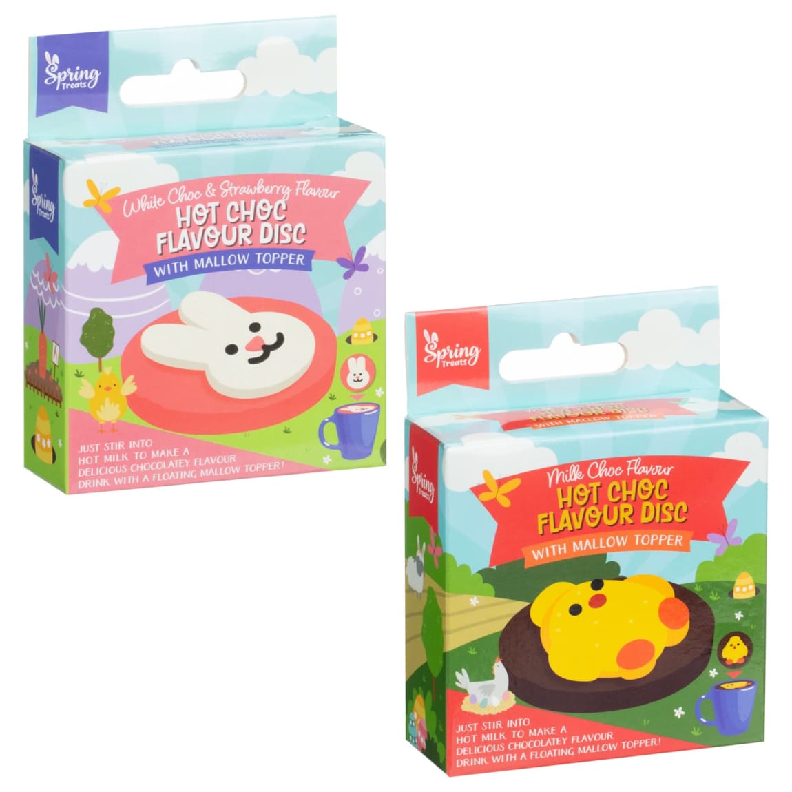 Hot Chocolate Disc - White Chocolate & Strawberry | Easter | B&M