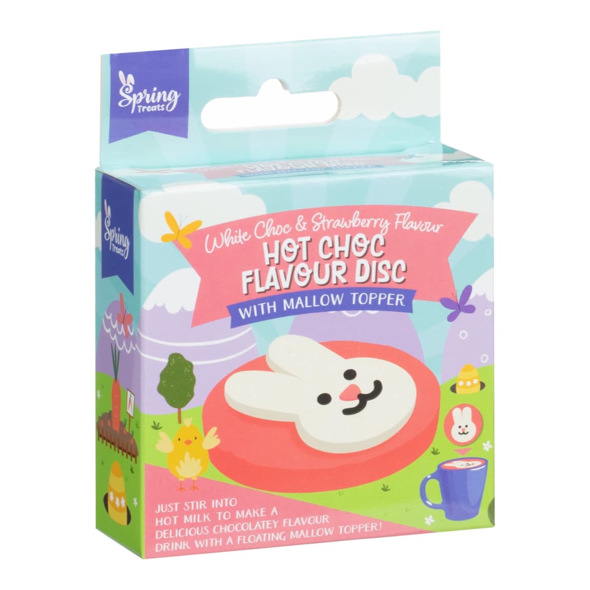Hot Chocolate Disc - White Chocolate & Strawberry | Easter | B&M