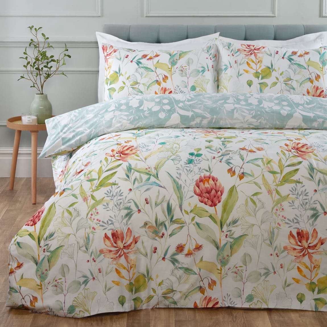 Garden Life Bird Printed Duvet Set - King | Duvet Sets | B&M