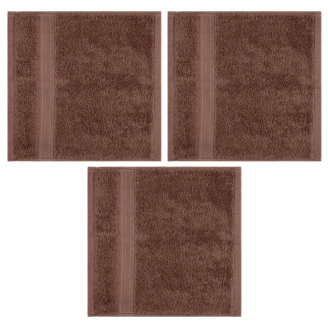 Signature Face Cloth 3pk - Chocolate | Towels | B&M