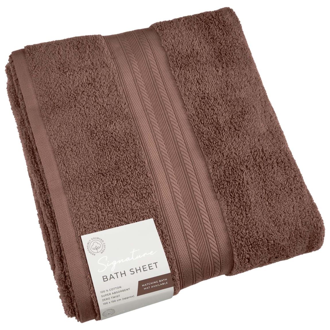Signature Bath Sheet - Chocolate | Towels | B&M