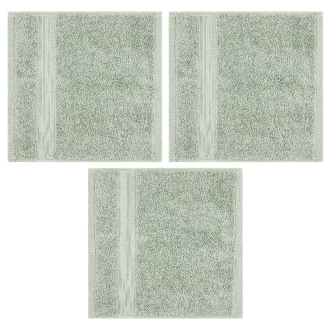 Signature Face Cloth 3pk - Sage | Towels | B&M