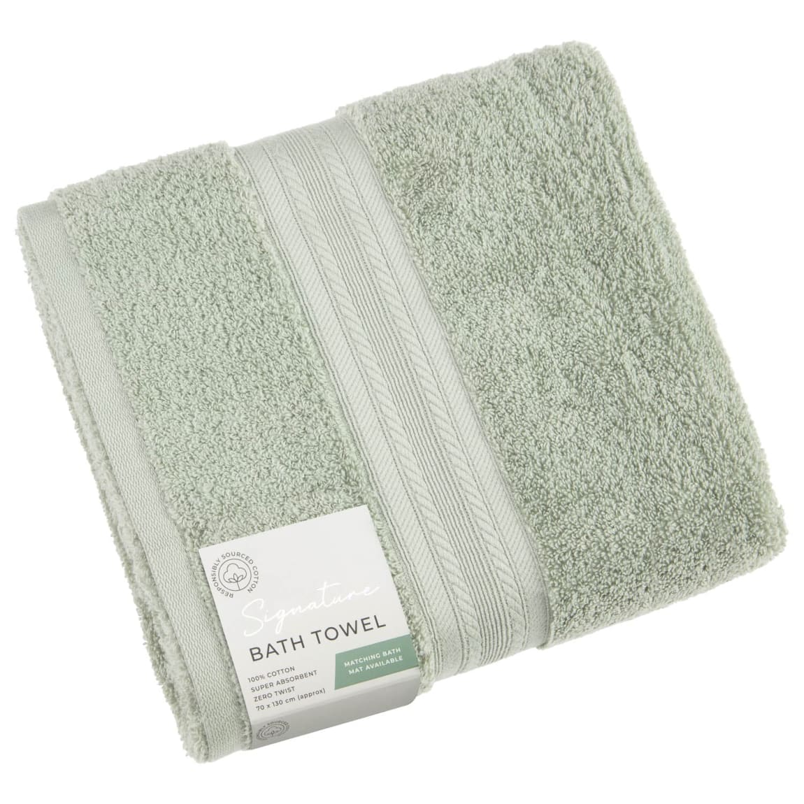 Signature Bath Towel - Sage | Towels | B&M