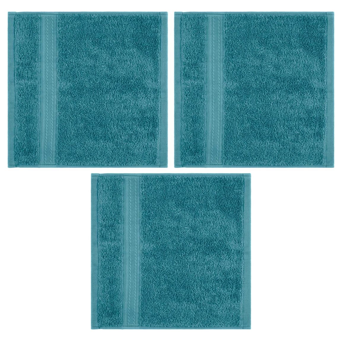 Signature Face Cloth 3pk - Teal | Towels | B&M