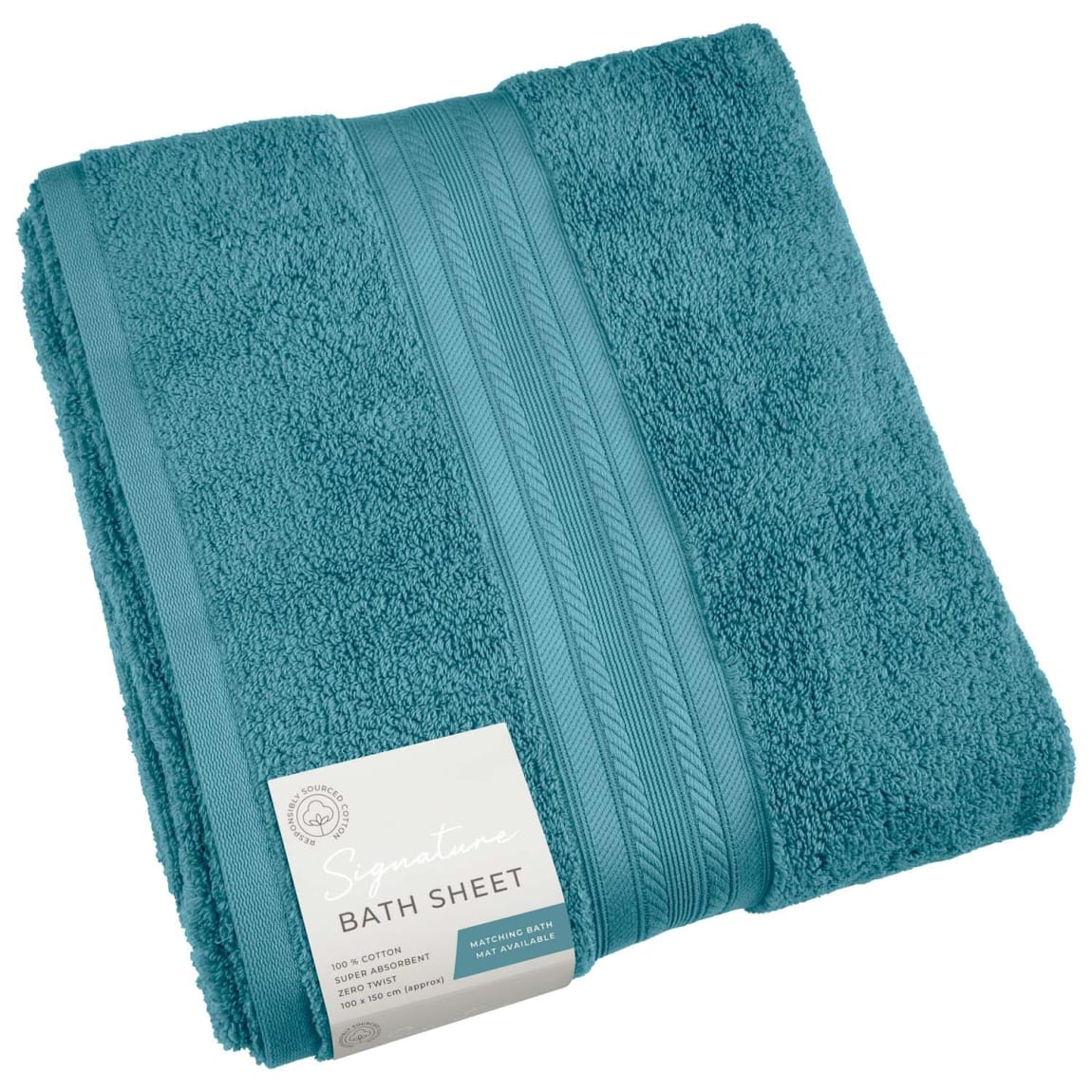 Signature Bath Sheet - Teal | Towels | B&M