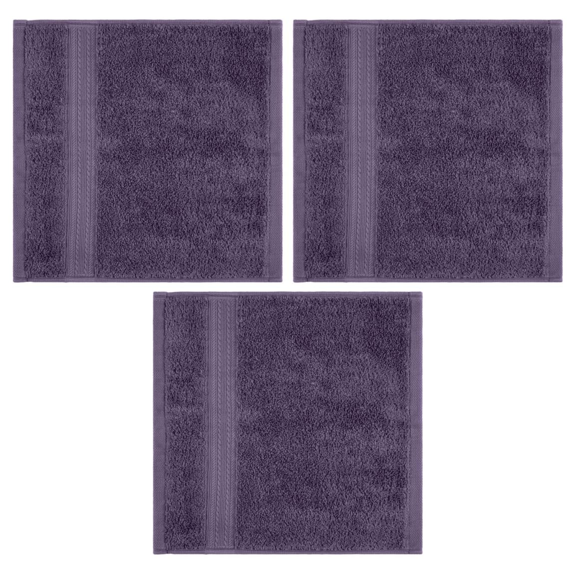 Signature Face Cloths 3pk - Plum | Towels | B&M