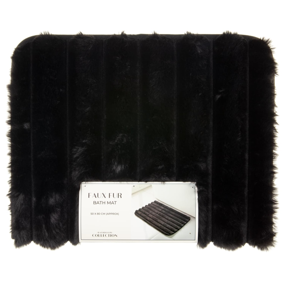 Bathroom Collection Faux Fur Bath Mat - Black | Bathmats | B&M