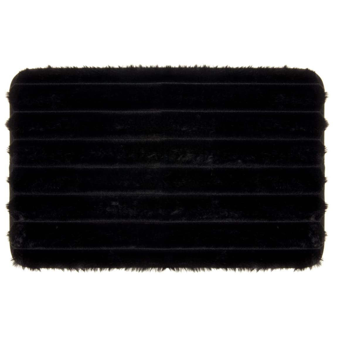 Bathroom Collection Faux Fur Bath Mat - Black | Bathmats | B&M