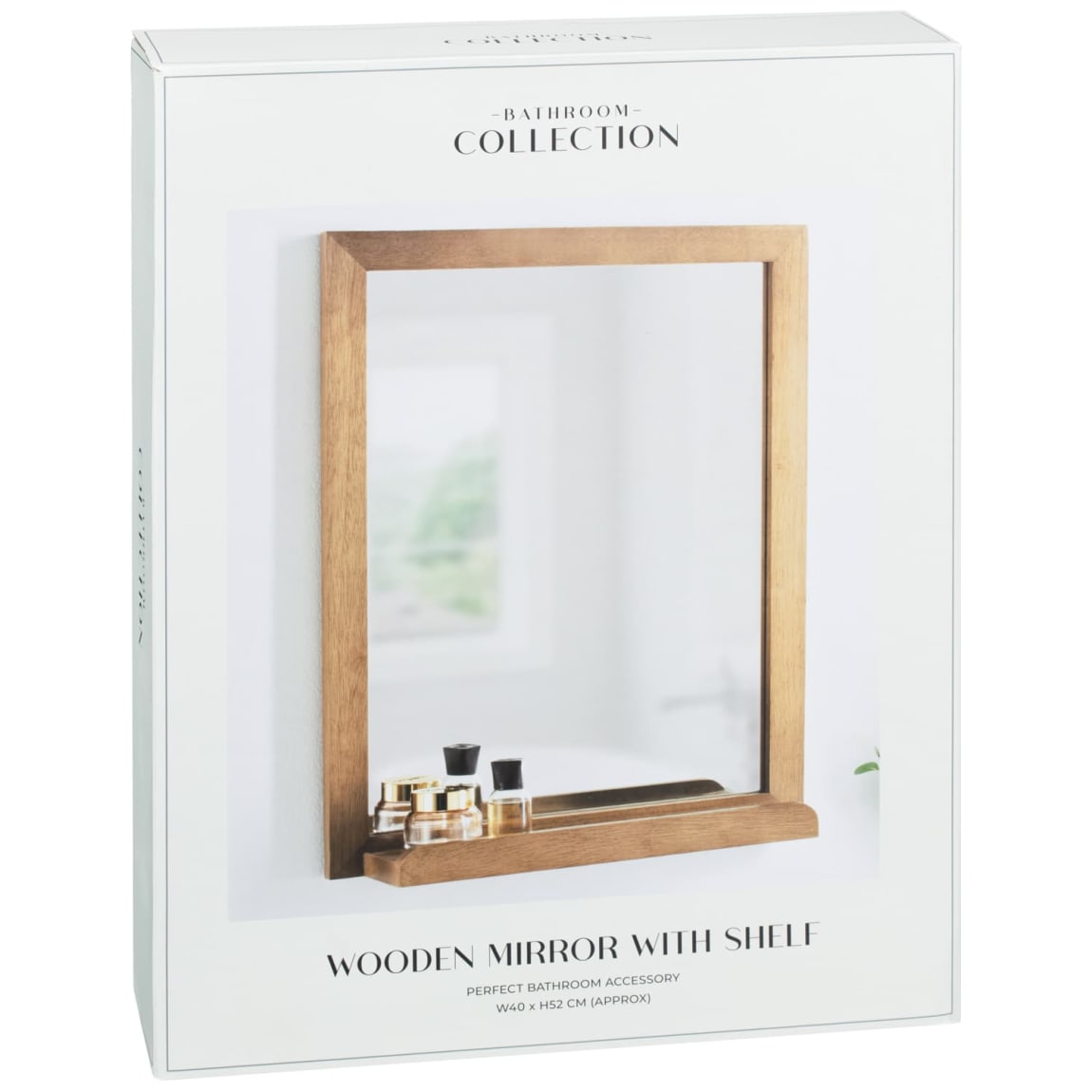 Wooden Mirror with Shelf | Bathroom Furniture | B&M