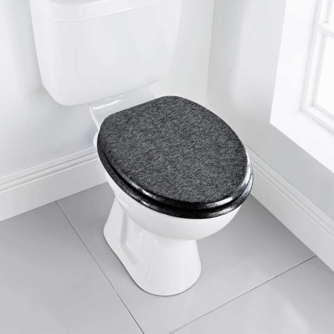 Glitter Toilet Seat - Black | Toilet Seats | B&M
