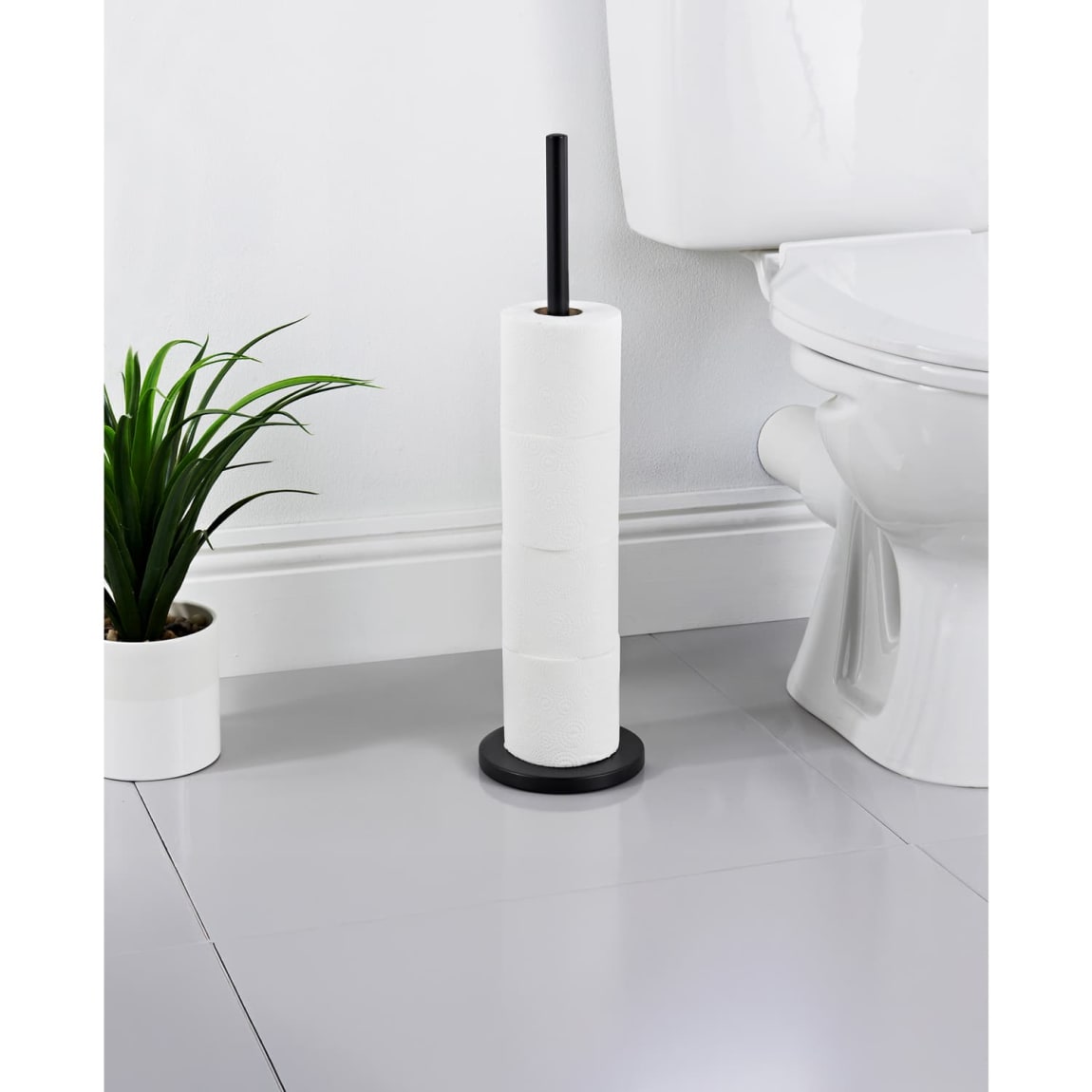 Black Swivel Toilet Roll Holder | Bathroom Accessories - B&M Stores