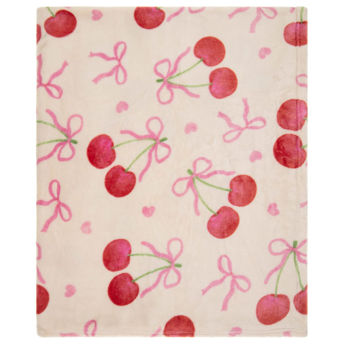 Simply Kids Supersoft Printed Throw 125 x 150cm - Cherry | B&M