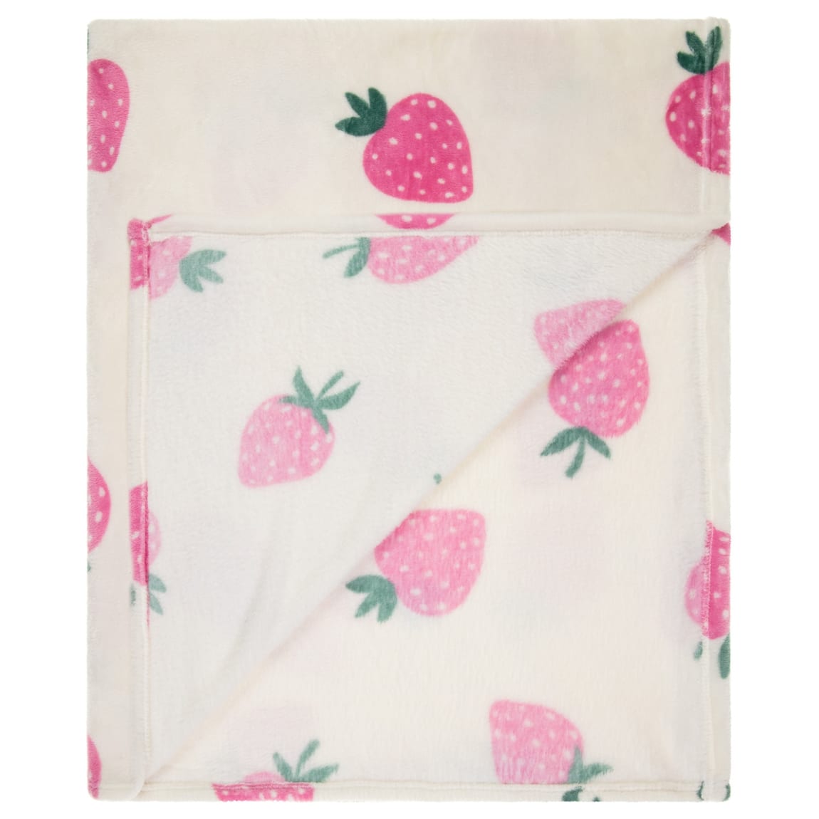 Simply Kids Supersoft Printed Throw 125 x 150cm - Strawberry | B&M
