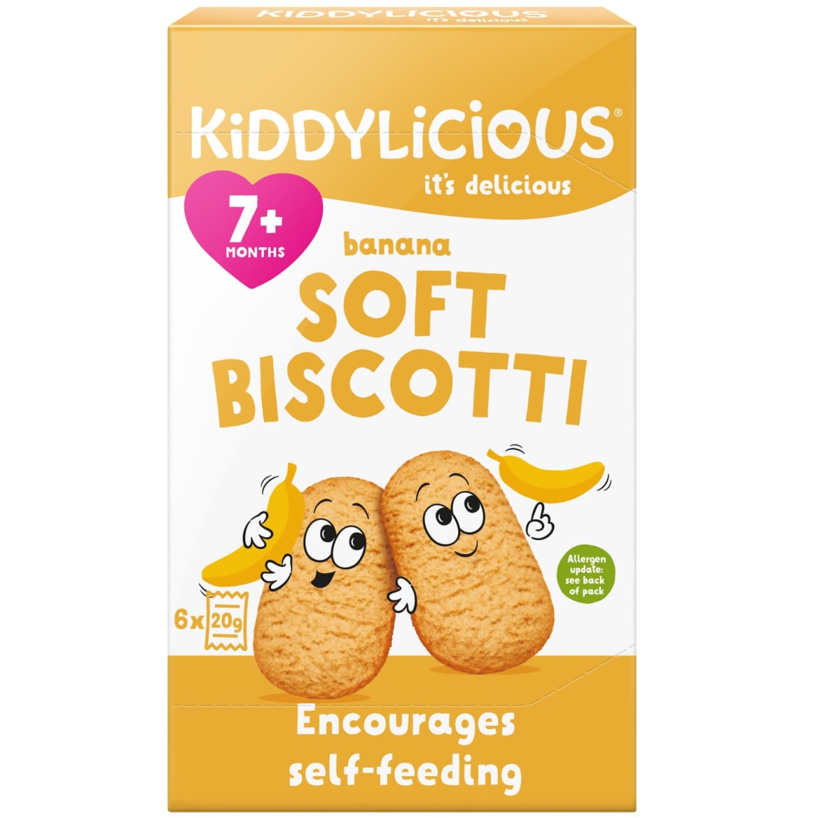 Kiddylicious Soft Biscotti 6 x 20g - Banana | Baby Food | B&M