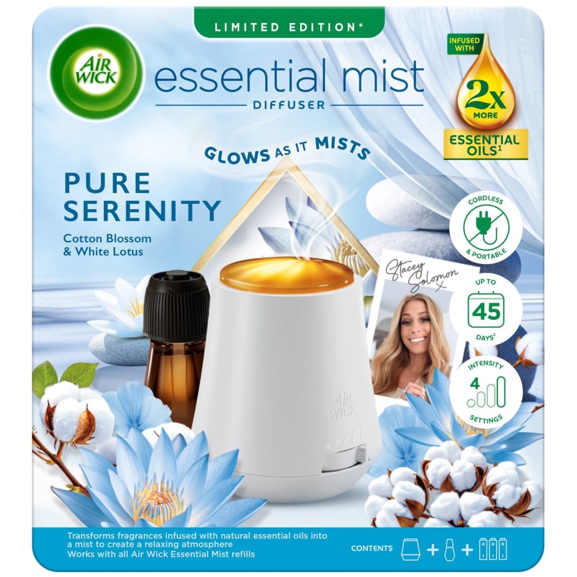 Air Wick x Stacey Solomon Glowing Essential Mist Diffuser - Pure ...