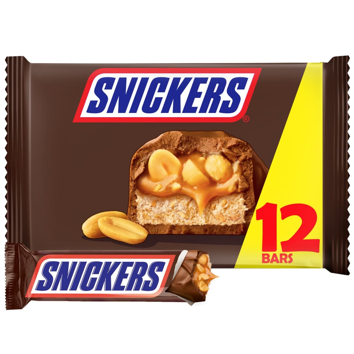Snickers Chocolate Bars 12 x 34.5g | Chocolate | B&M