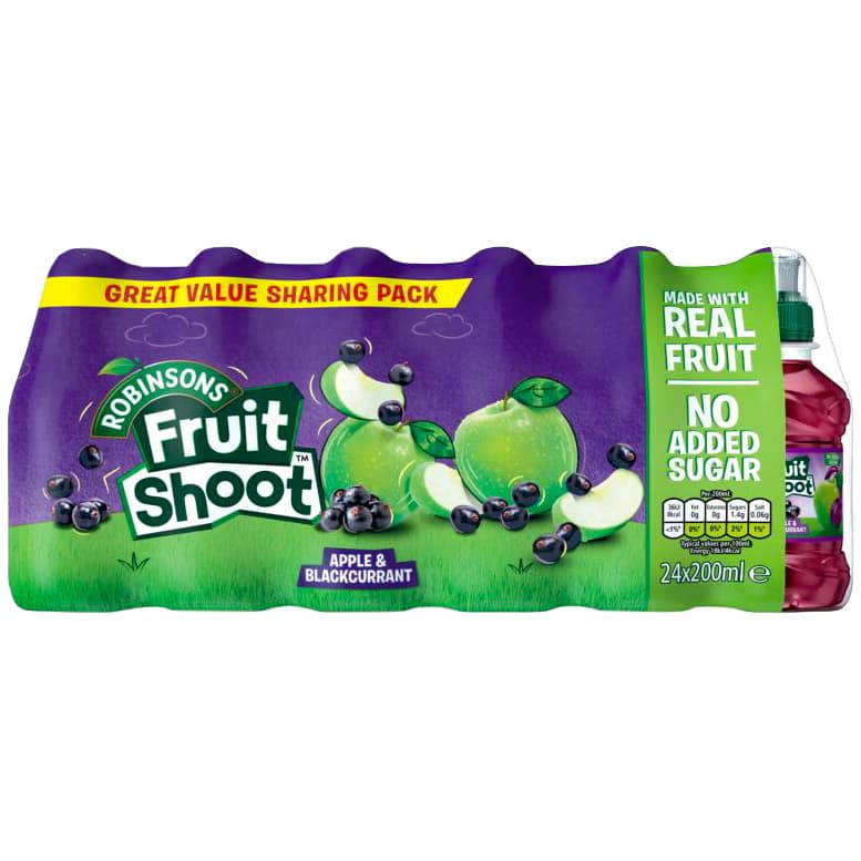 Robinsons Apple & Blackcurrant Fruit Shoot 24 x 200ml | Soft Drinks - B ...