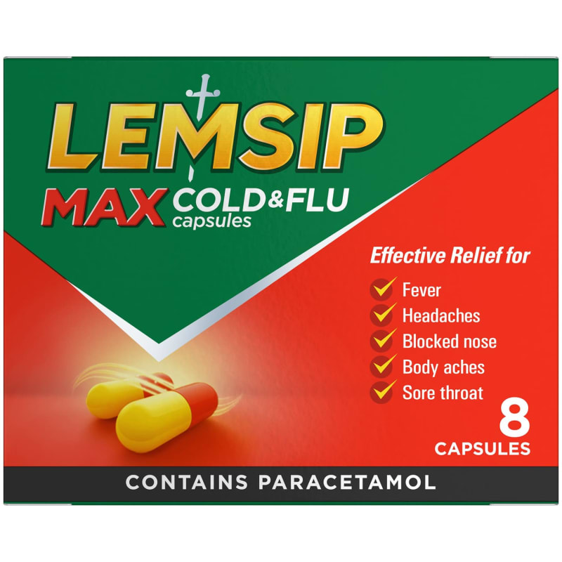 Lemsip Max Cold & Flu Capsules 8pk - B&M Stores