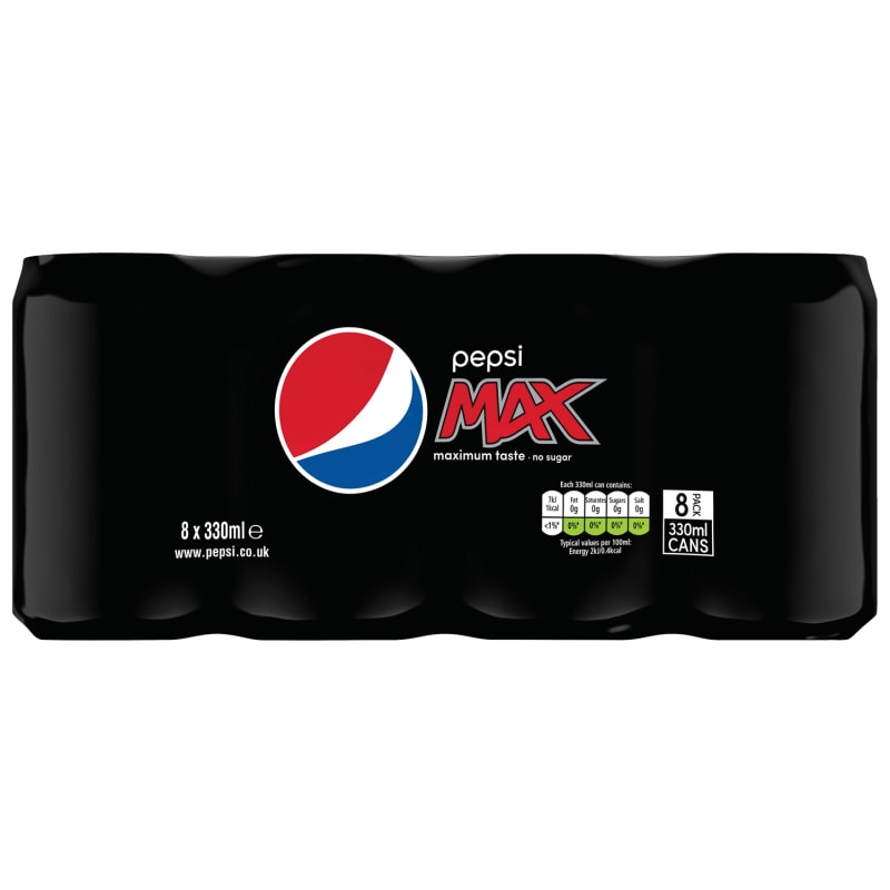 Pepsi Max 8 x 330ml | Soft Drinks | B&M Stores
