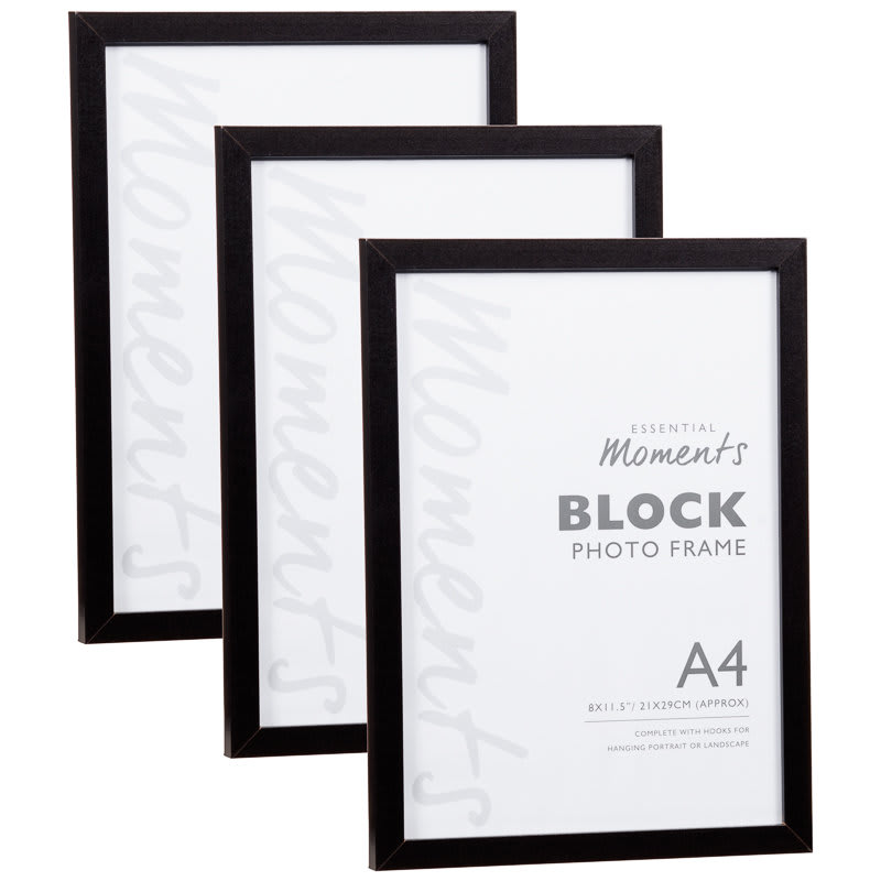 Block A4 Photo Frame Black Home Decor Photoframes