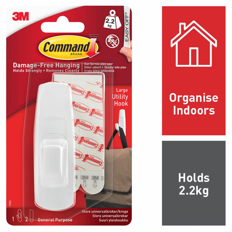 Command Large Utility Hooks 3pk | DIY | Hooks & Hanging - B&M