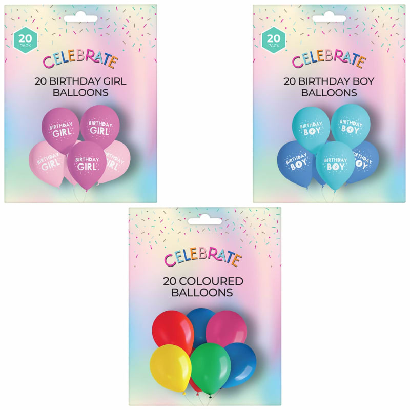 Coloured Party Balloons 20pk | Partyware - B&M Stores