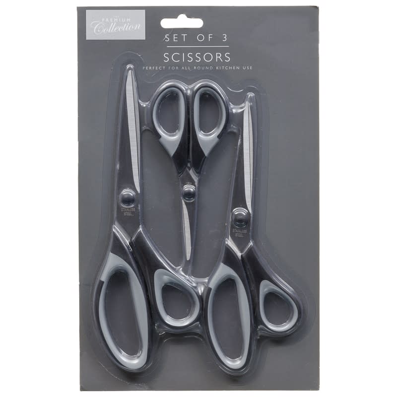 Kitchen Scissors 3pk - Black & Grey | Homeware - B&M