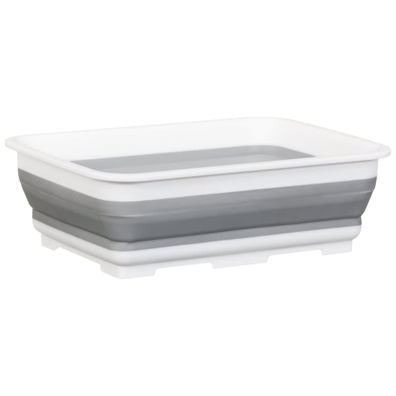 Addis Collapsible Washing Up Bowl - Grey & White | Kitchen - B&M