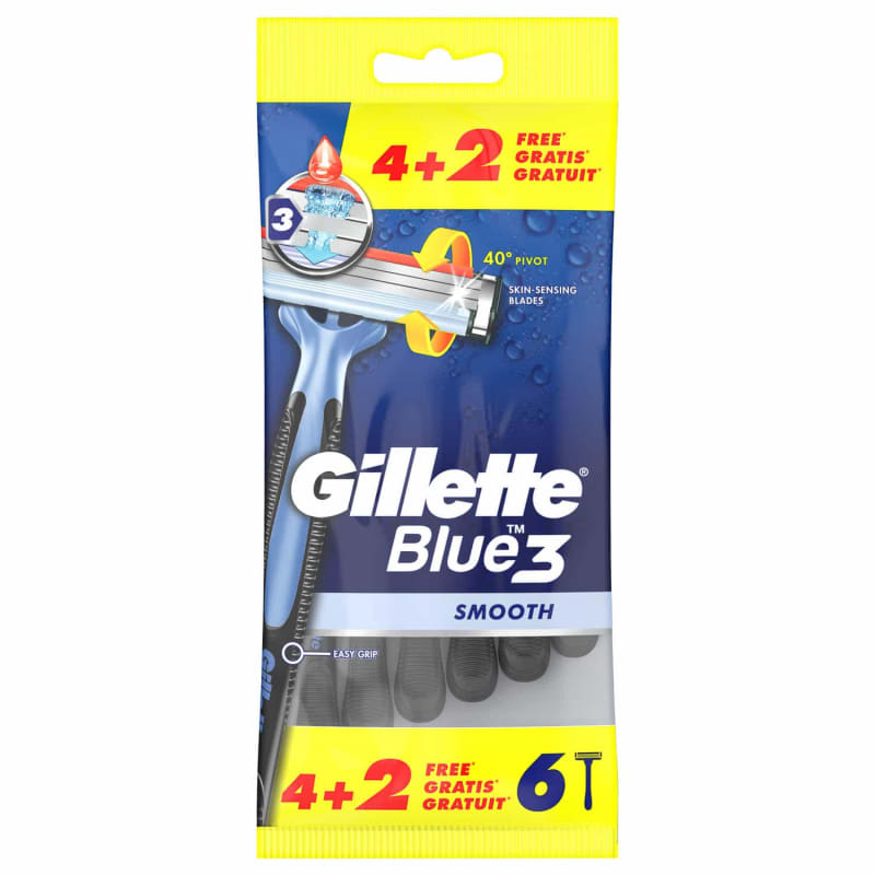 Gillette Blue Smooth Razors 6pk | Men's Disposable Razors- B&M