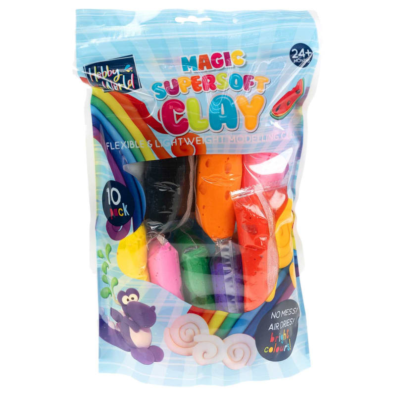 Hobby World Super Soft Modelling Clay 10pk | Kids Arts & Crafts - B&M