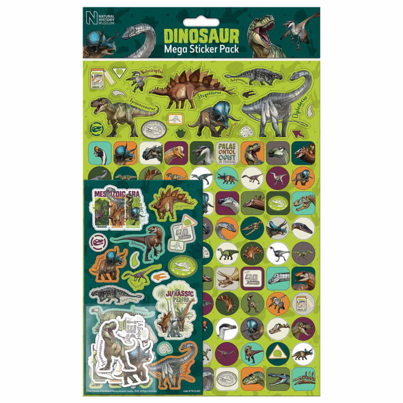 Dinosaurs Mega Sticker Pack - Green | Cheap Kids Stationery at B&M