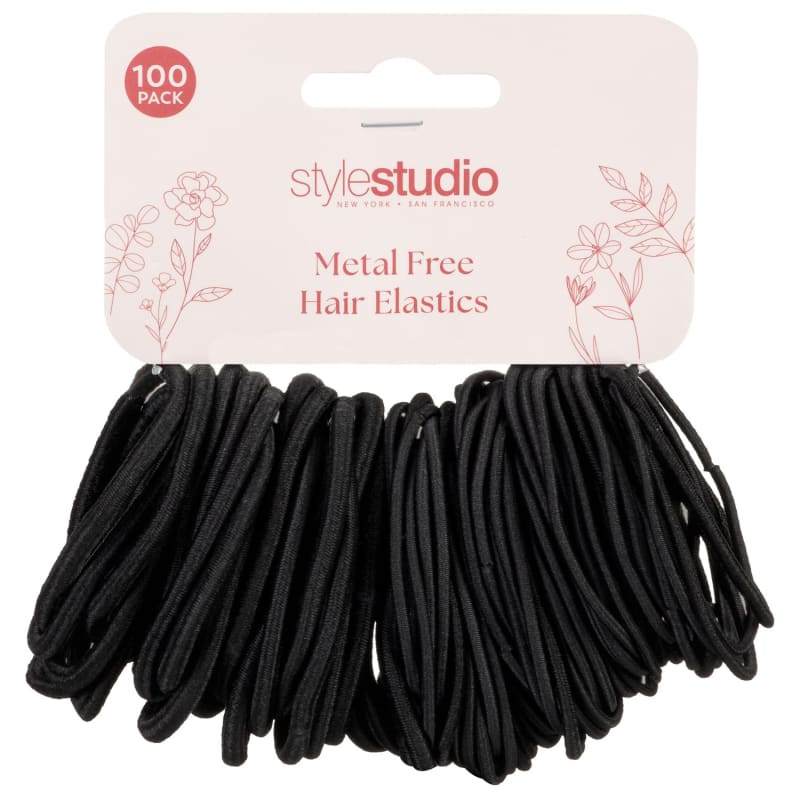 Metal Free Hair Elastics 100pk - Black | Hair Accessories | B&M