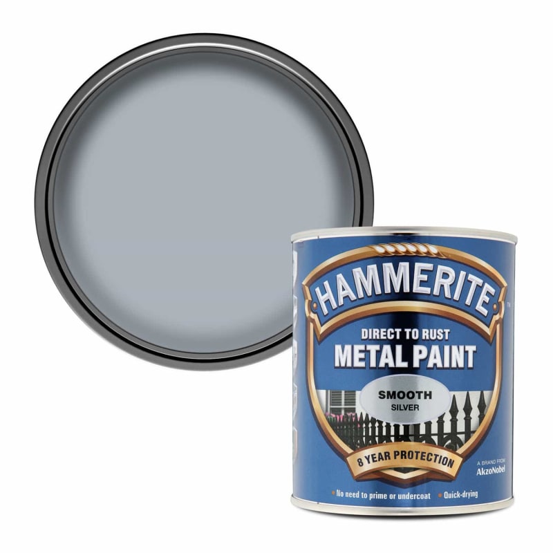 Hammerite Metal Paint 750ml - Smooth Silver | Paint - B&M Stores