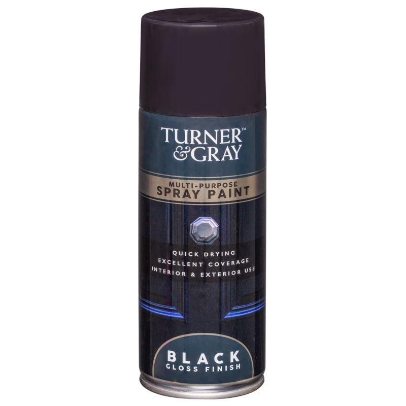 Turner & Gray Spray Paint - Black Gloss Finish | Interior Paint - B&M