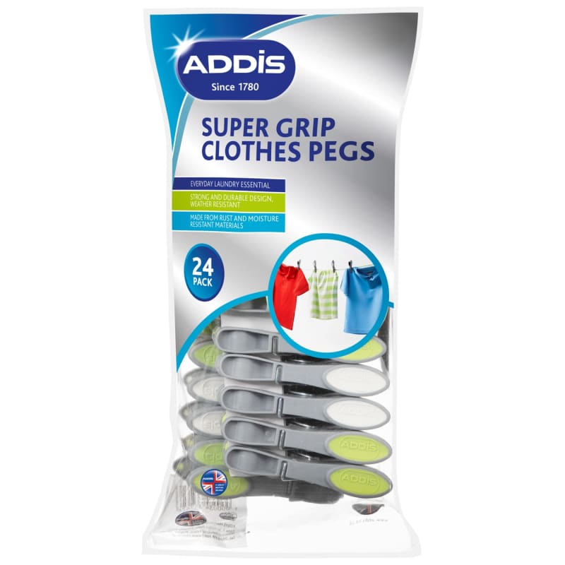 Addis Performance Pegs 24pk - Green | Laundry - B&M